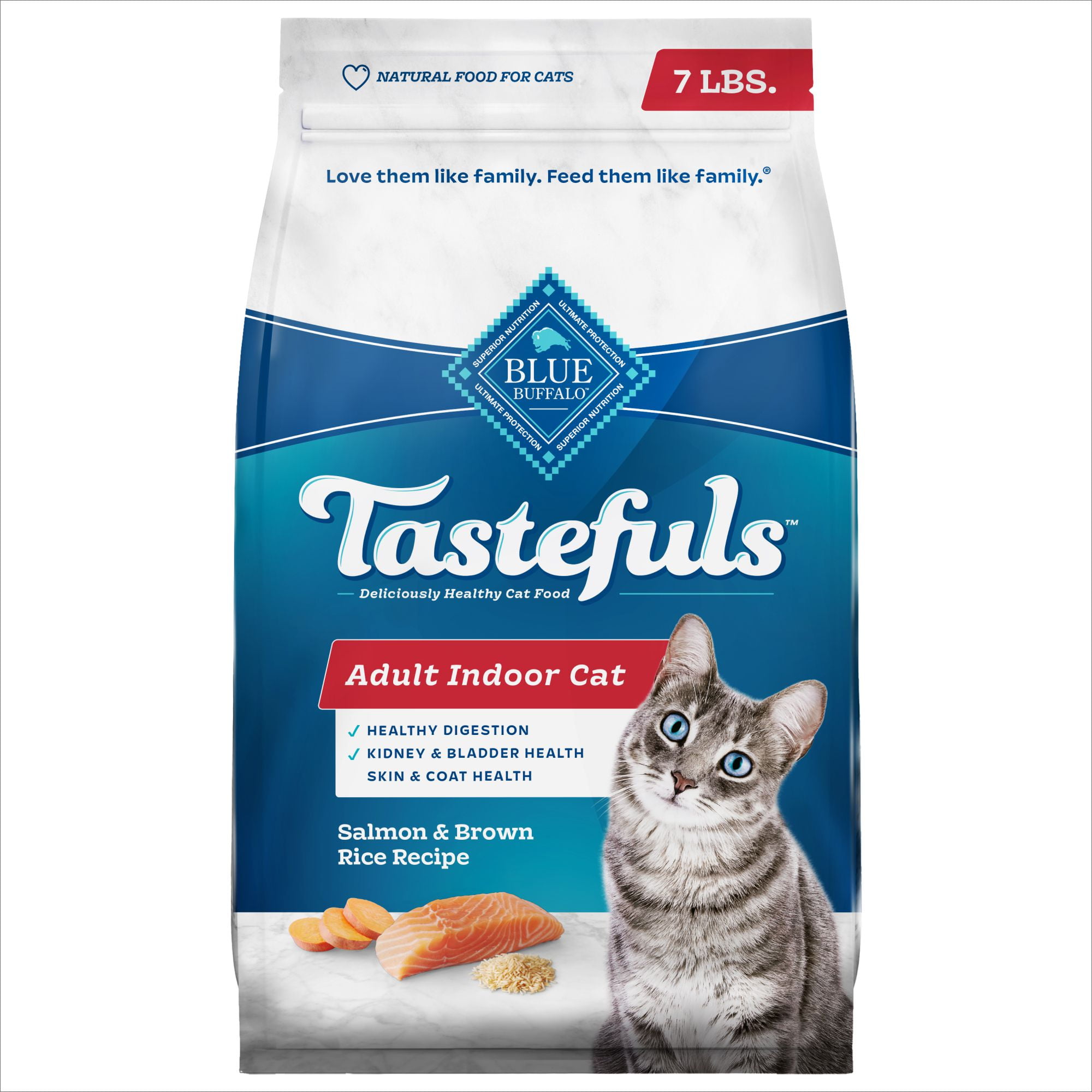 Blue Buffalo Tastefuls Adult Dry Cat Food for Indoor Cats, Salmon ...