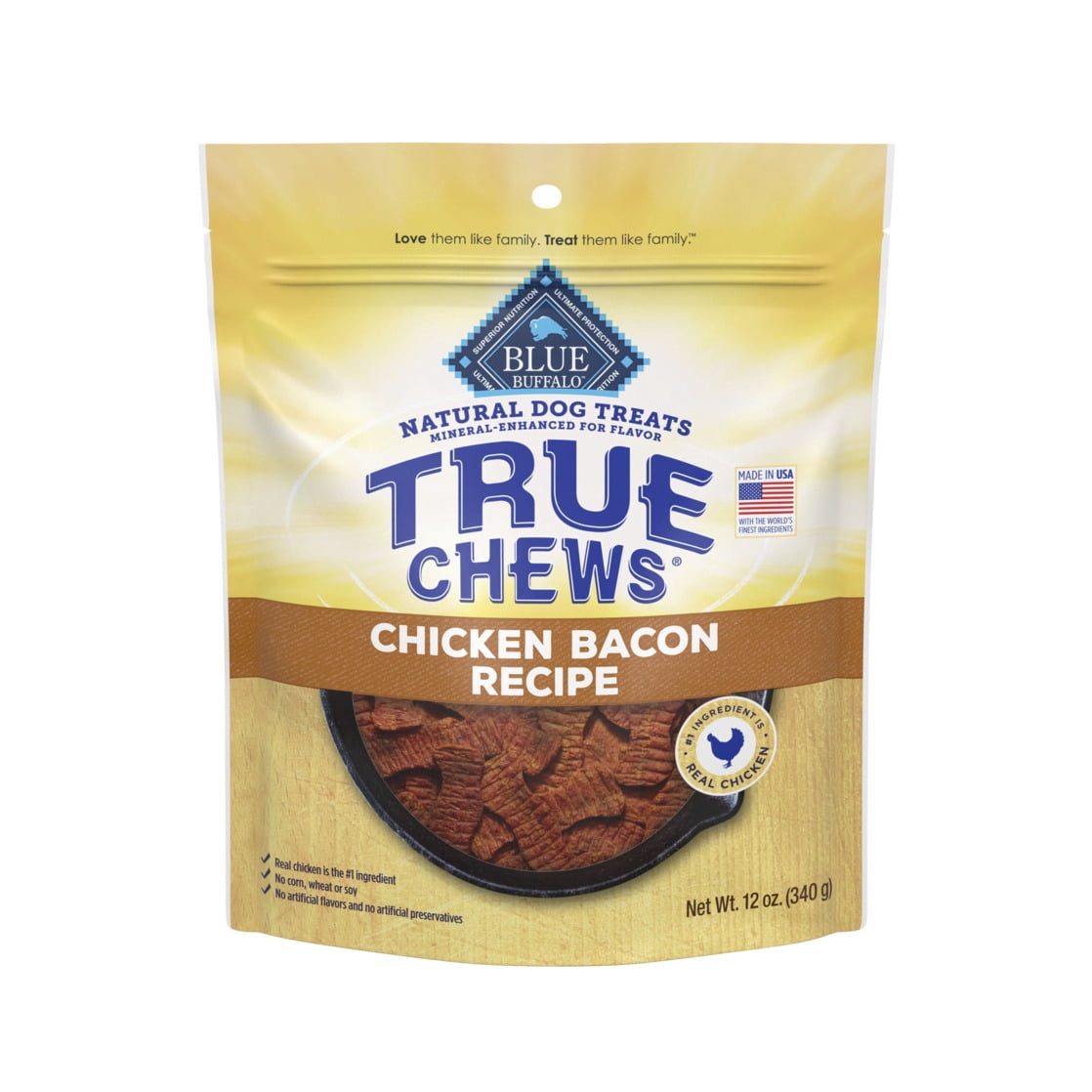 Blue Buffalo True Chews Dog Treats, Chicken Bacon Recipe, 12-oz Bag ...