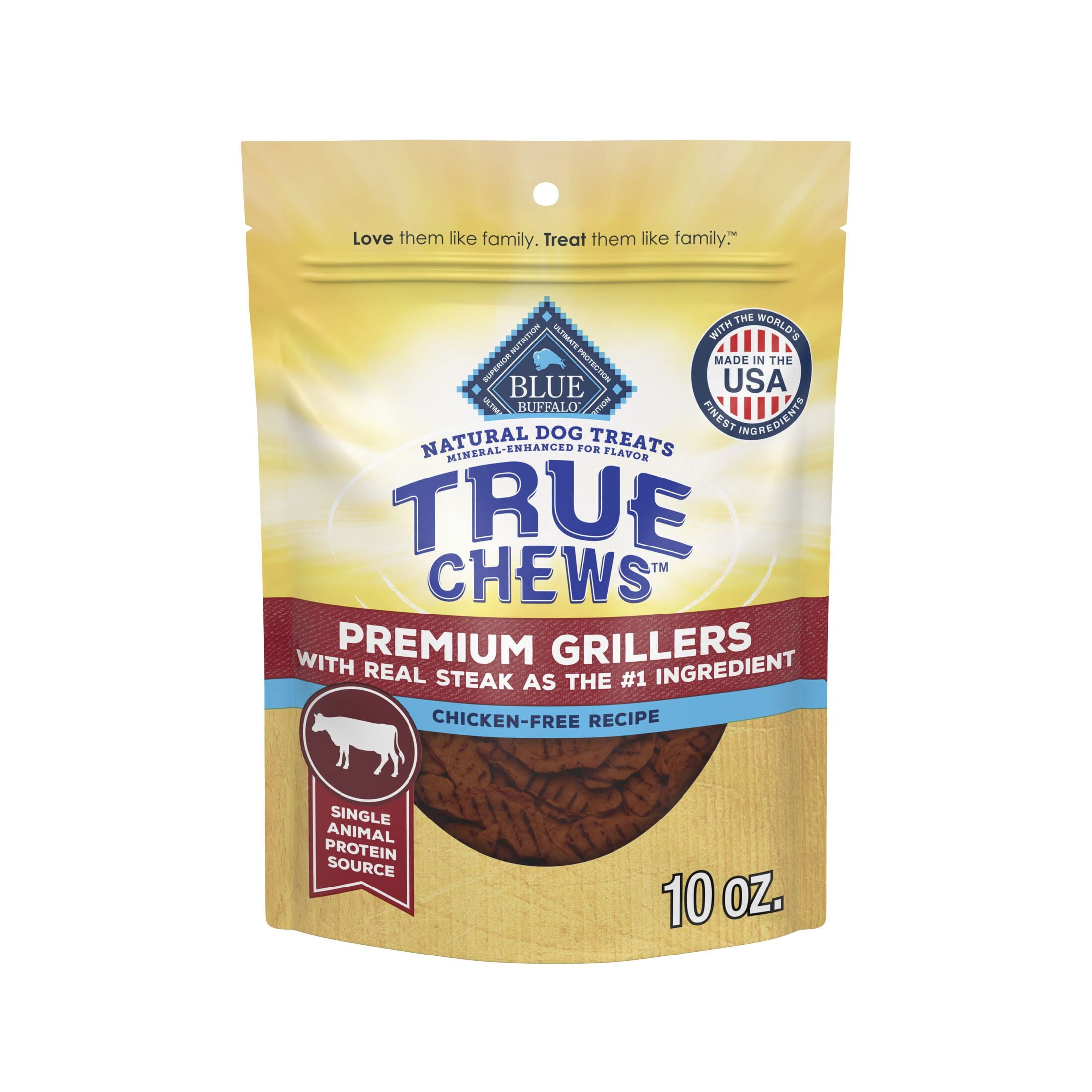 Blue Buffalo True Chews Premium Grillers Dog Treats, Beef, 10-oz. Bag ...