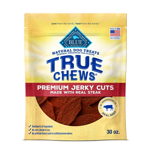 Blue Buffalo True Chews Premium Jerky Cuts Dog Treats, Beef, 30-oz Bag ...