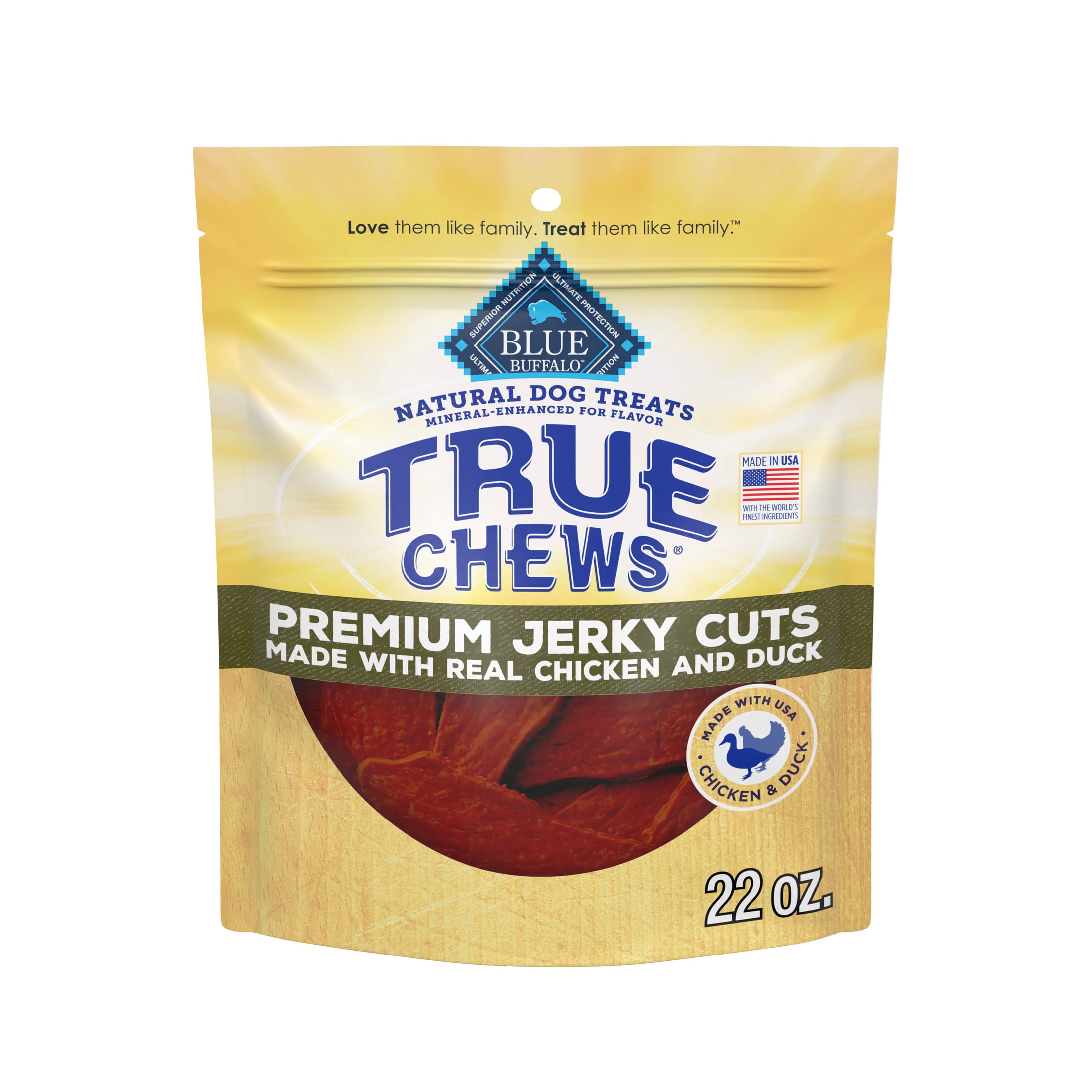 Blue Buffalo True Chews Premium Jerky Cuts, Chicken and Duck Dog Treats ...