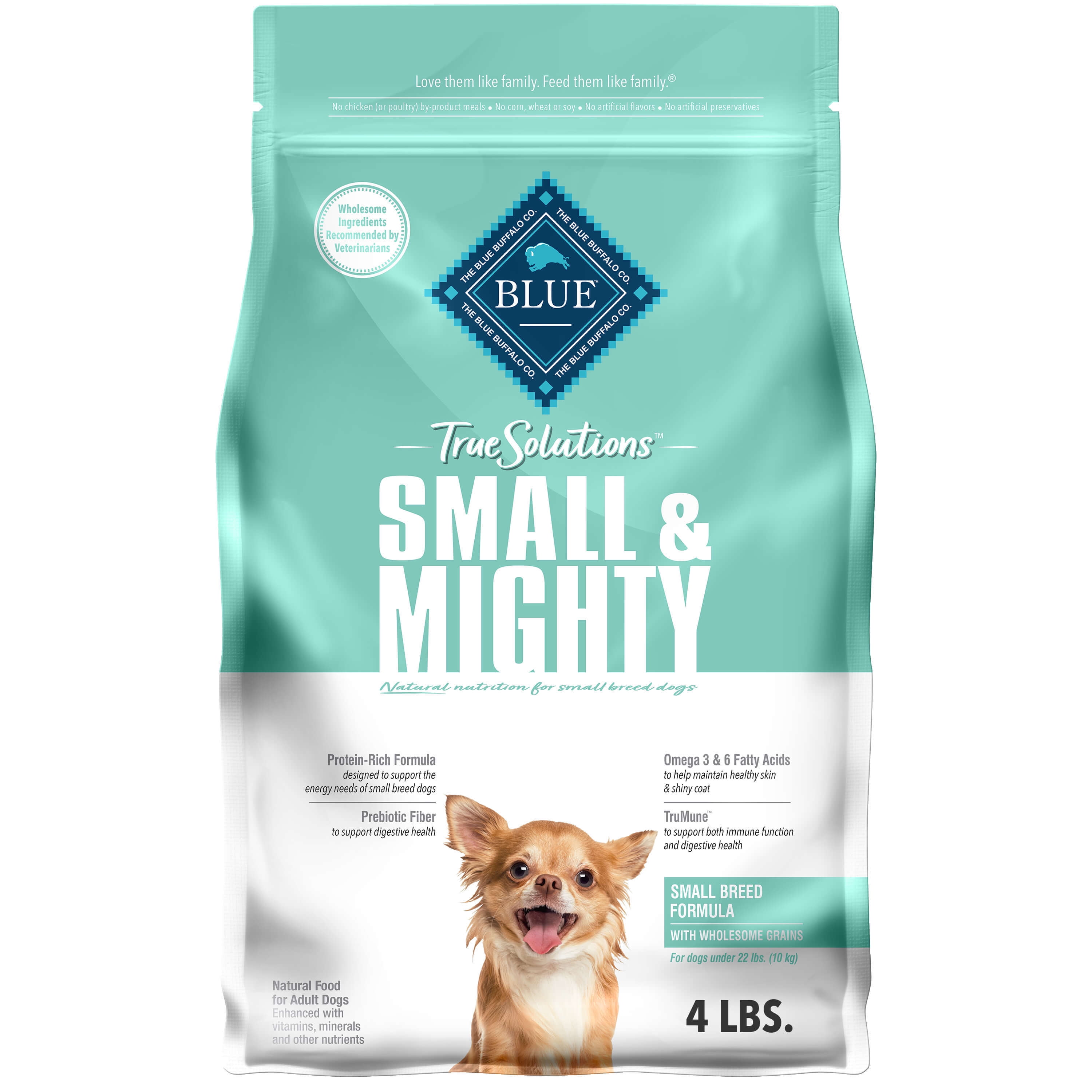 Blue Buffalo True Solutions Small & Mighty Small Breed Dry Dog Food, Chicken, 4-lb. Bag ...