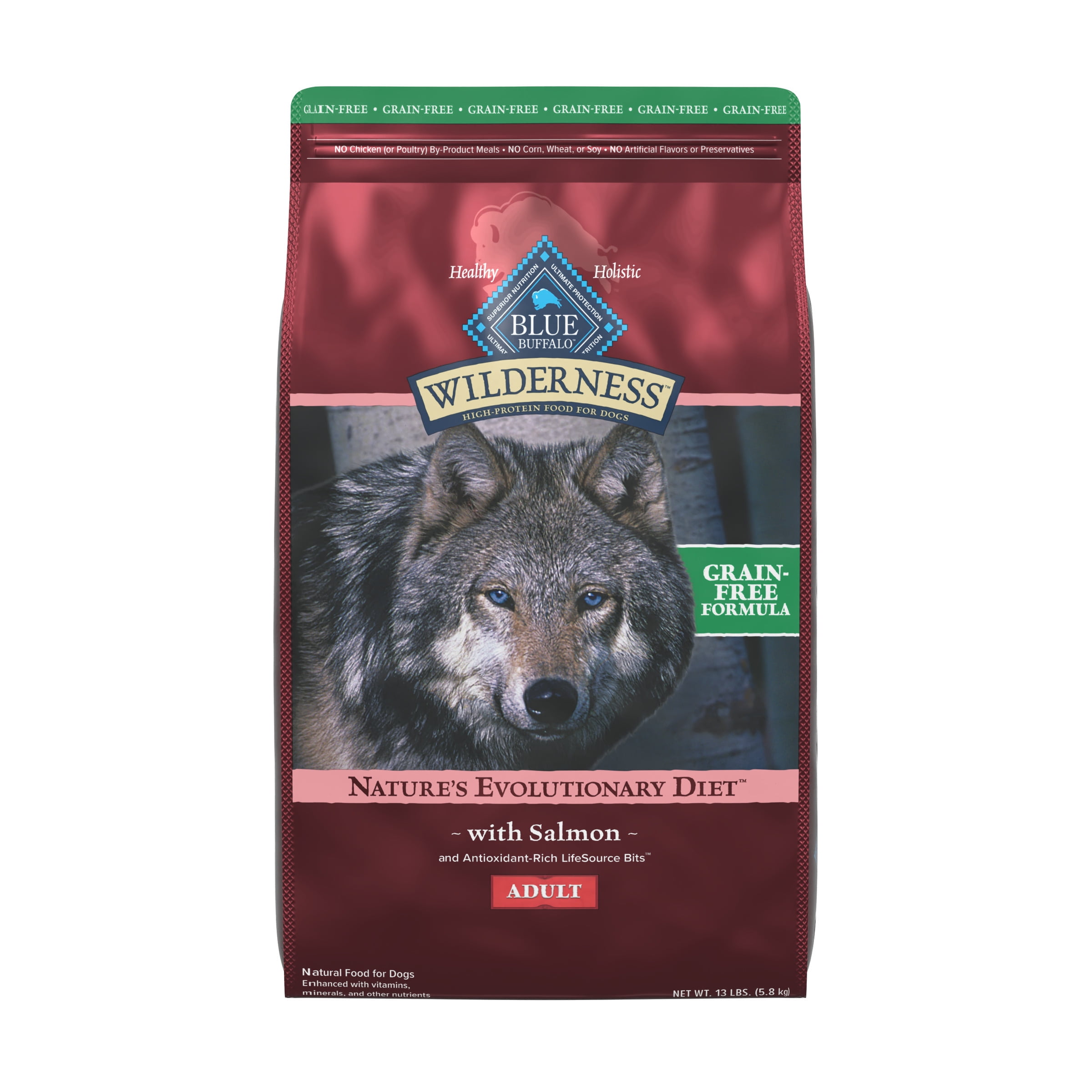 Blue Buffalo Wilderness Adult High-Protein Dry Dog Food Salmon Recipe ...