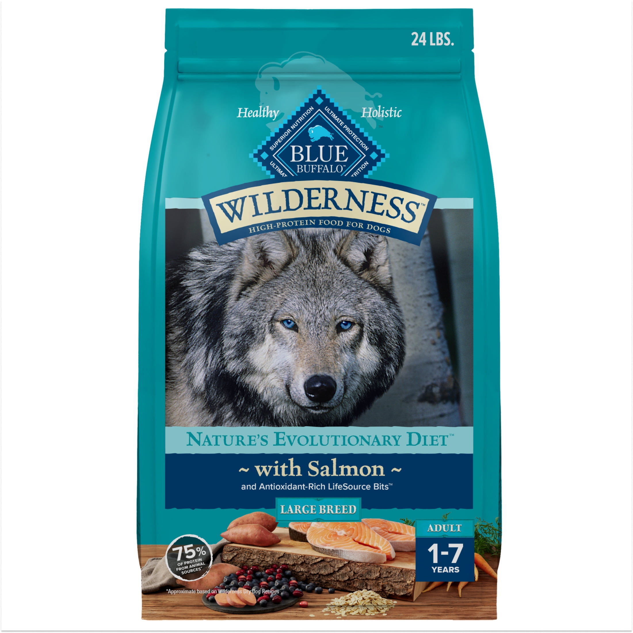 Blue Buffalo Wilderness High Protein Natural Adult Large Breed Dry Dog ...