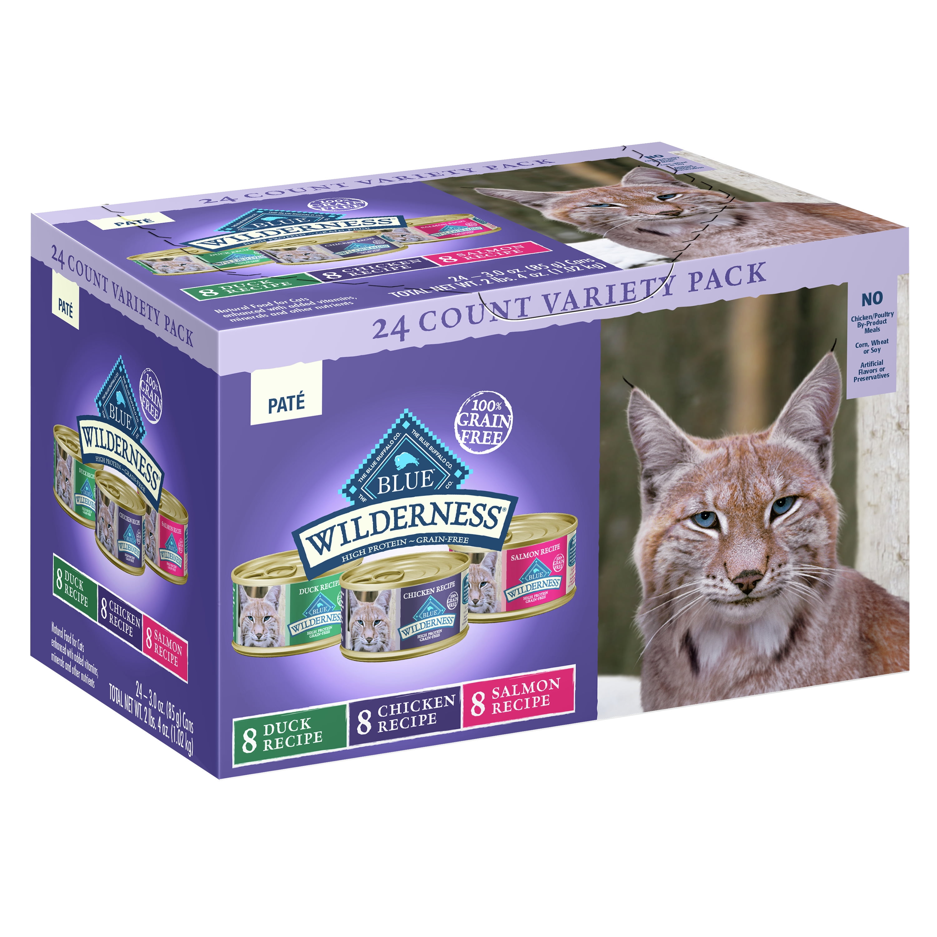 Blue Buffalo Wilderness High Protein, Natural Adult Pate Wet Cat Food ...