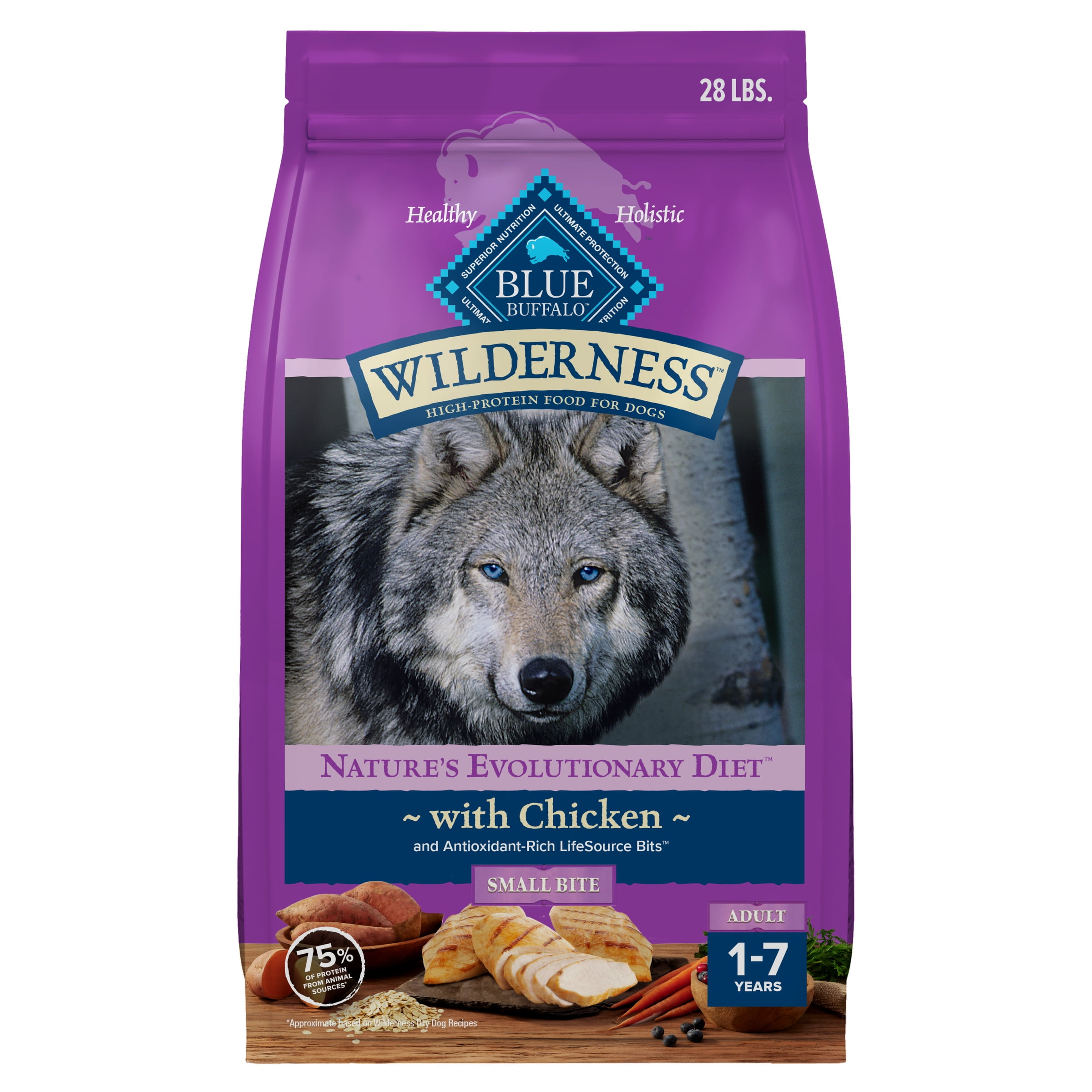 Blue Buffalo Wilderness Natural High-Protein, Small-Bite Dry Food for ...