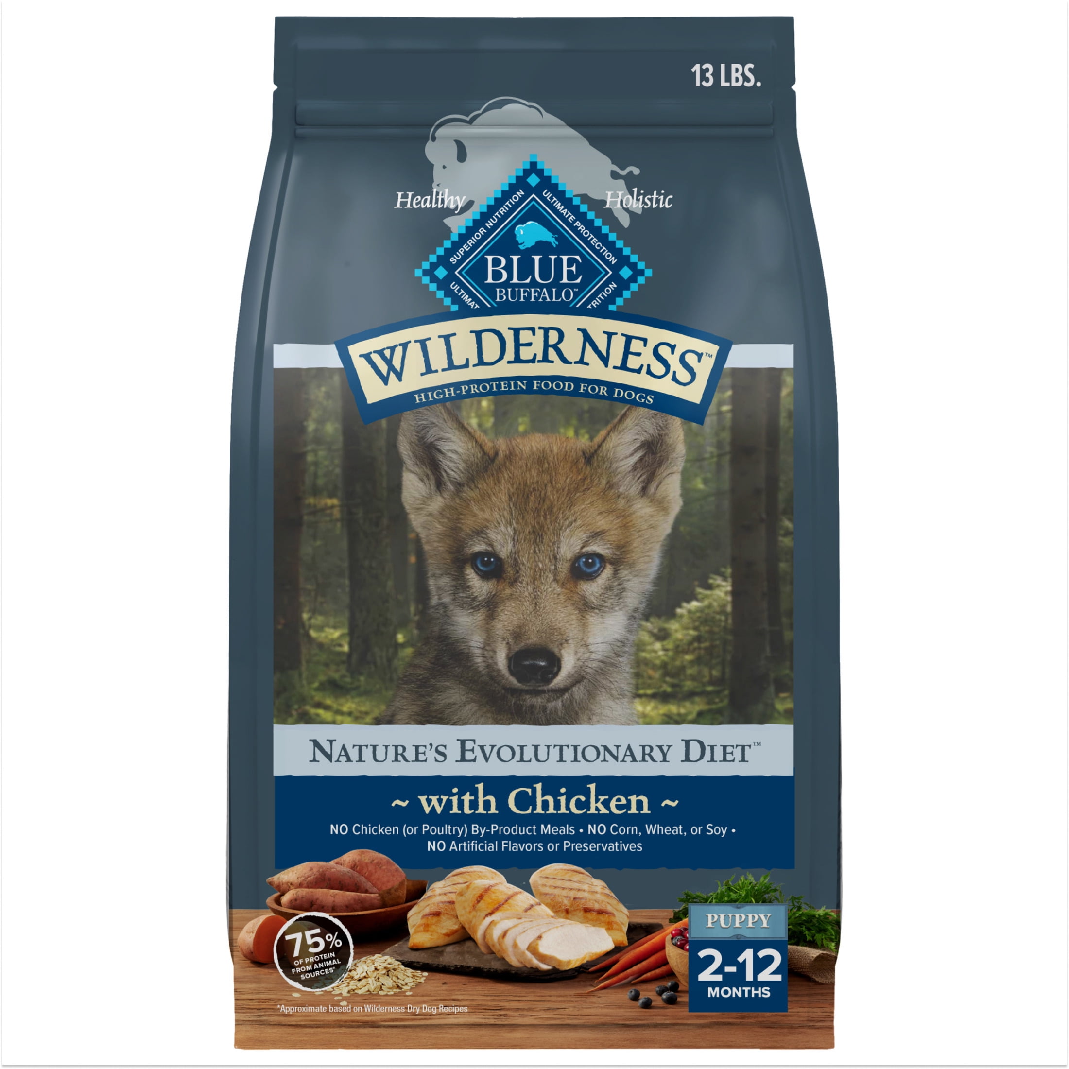 Free Shipping! Blue Buffalo Natural Puppy Food with Real Chicken, 13 ...