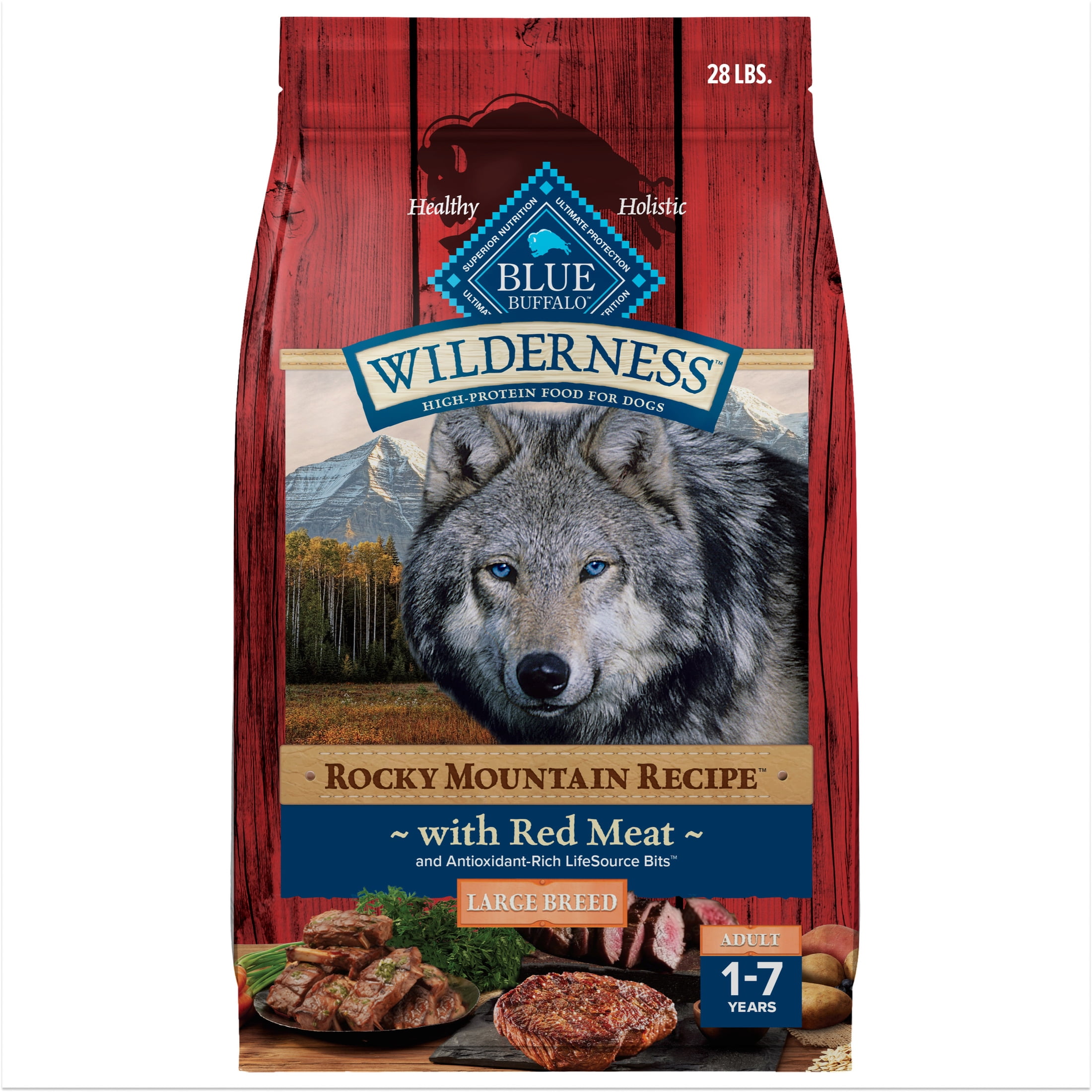 Blue Buffalo Wilderness Rocky Mountain Large Breed Dry Dog Food, Red ...