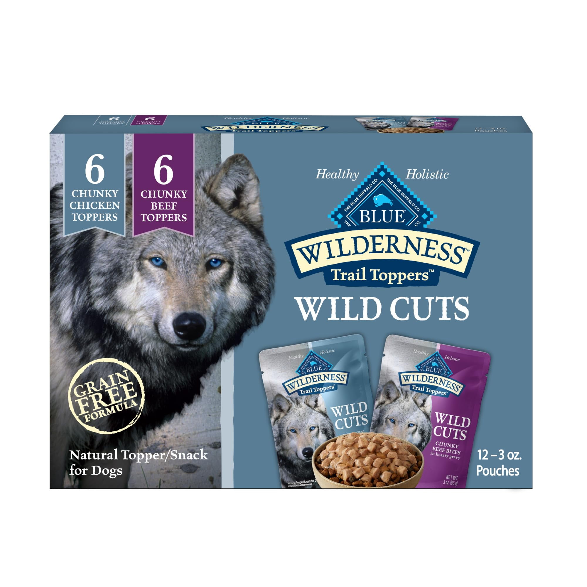 Blue Buffalo Wilderness Trail XEF1 Toppers Wild Cuts Wet Food Variety ...
