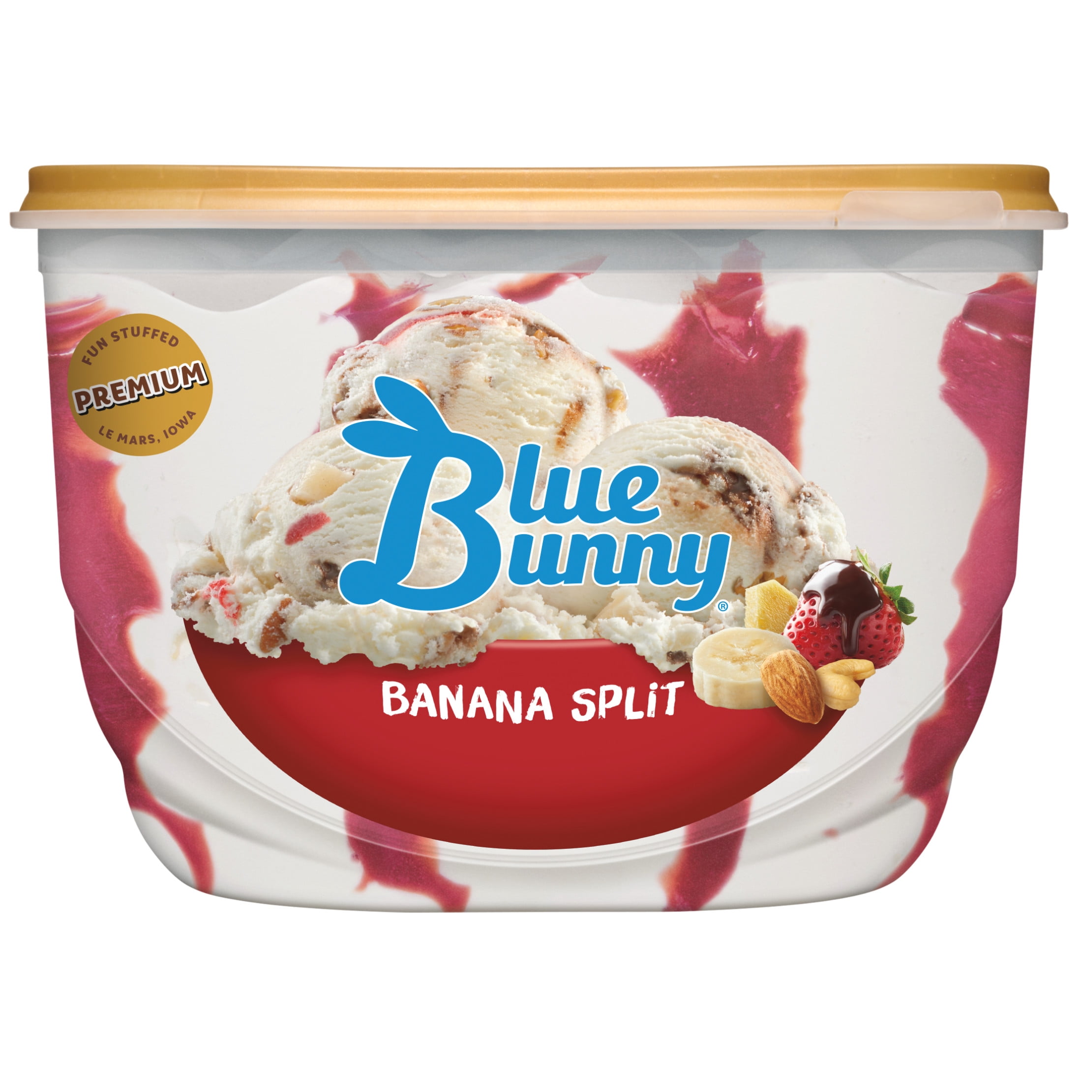Blue Bunny Banana Split Premium Frozen Dessert, 46 fl oz - Walmart.com