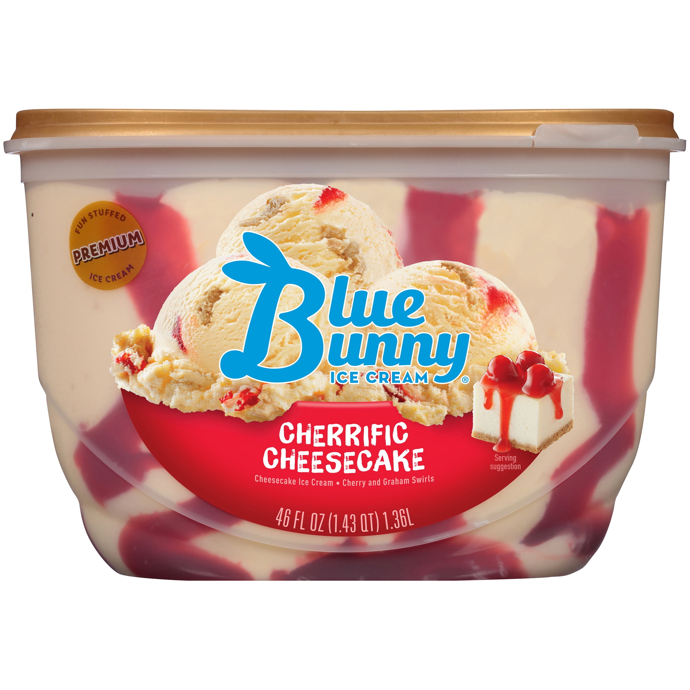 Blue Bunny Cherrific Cheesecake Premium Ice Cream 46 fl oz - Walmart.com