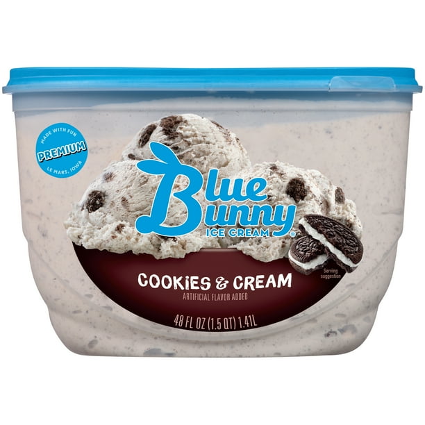 Blue Bunny Cookies and Cream Ice Cream 48 fl oz - Walmart Business Supplies