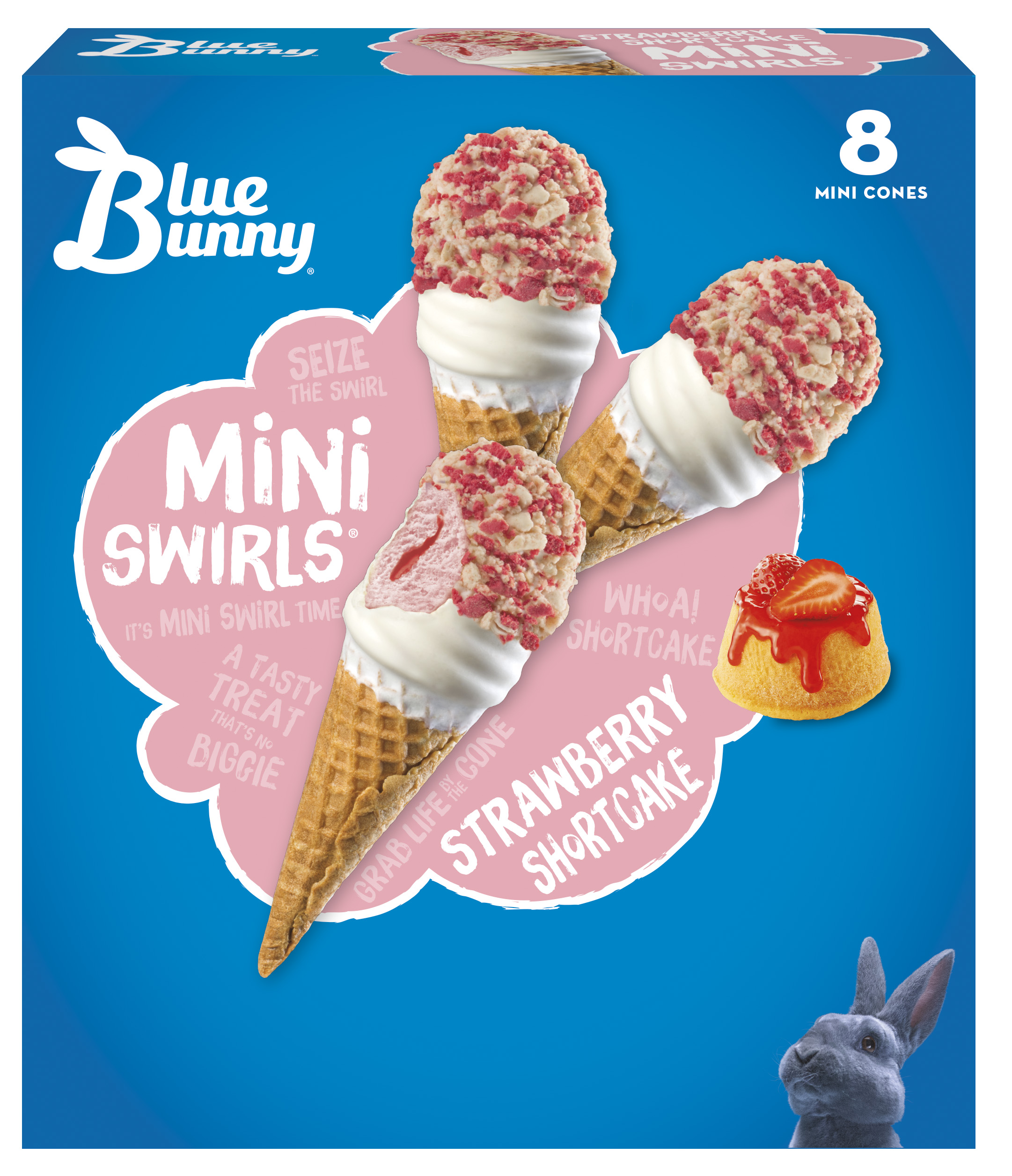 Blue Bunny Mini Swirls Vanilla Frozen Dessert Cones, 8 Pack - Walmart.com