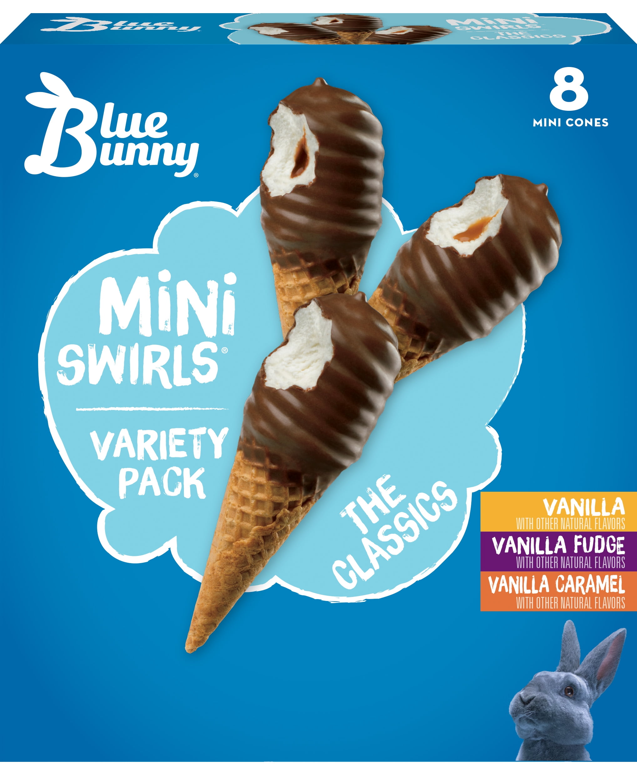 Blue Bunny Mini Swirls The Classics Vanilla Flavored Variety Pack with ...