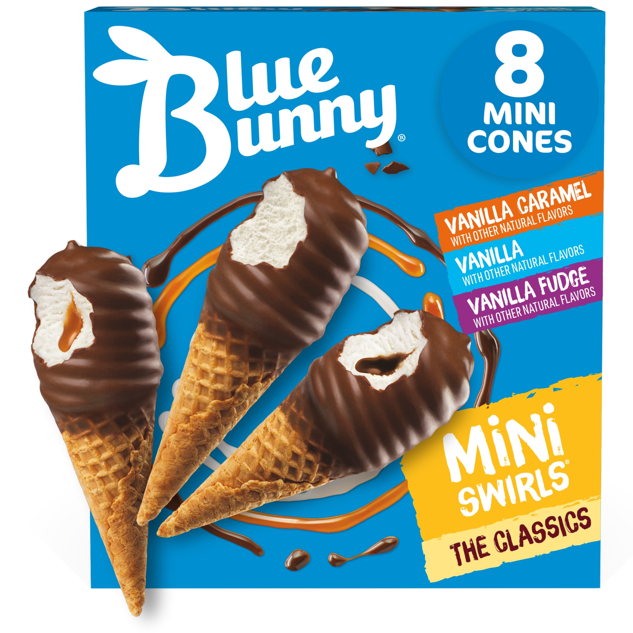 Blue Bunny Mini Swirls The Classics Vanilla Flavored Variety Pack with ...