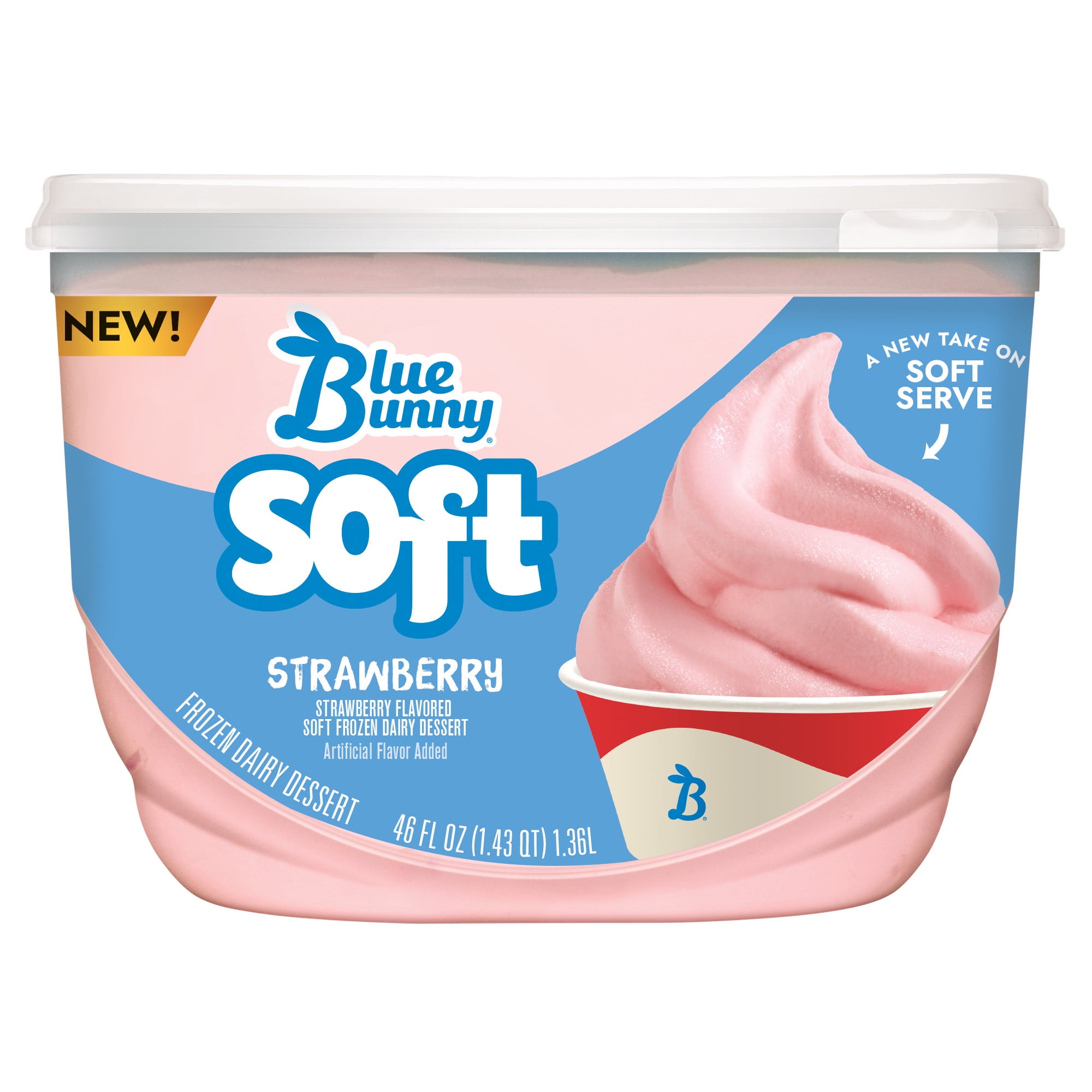 Blue Bunny Soft Strawberry Flavored Premium Frozen Dessert, 46 fl oz ...