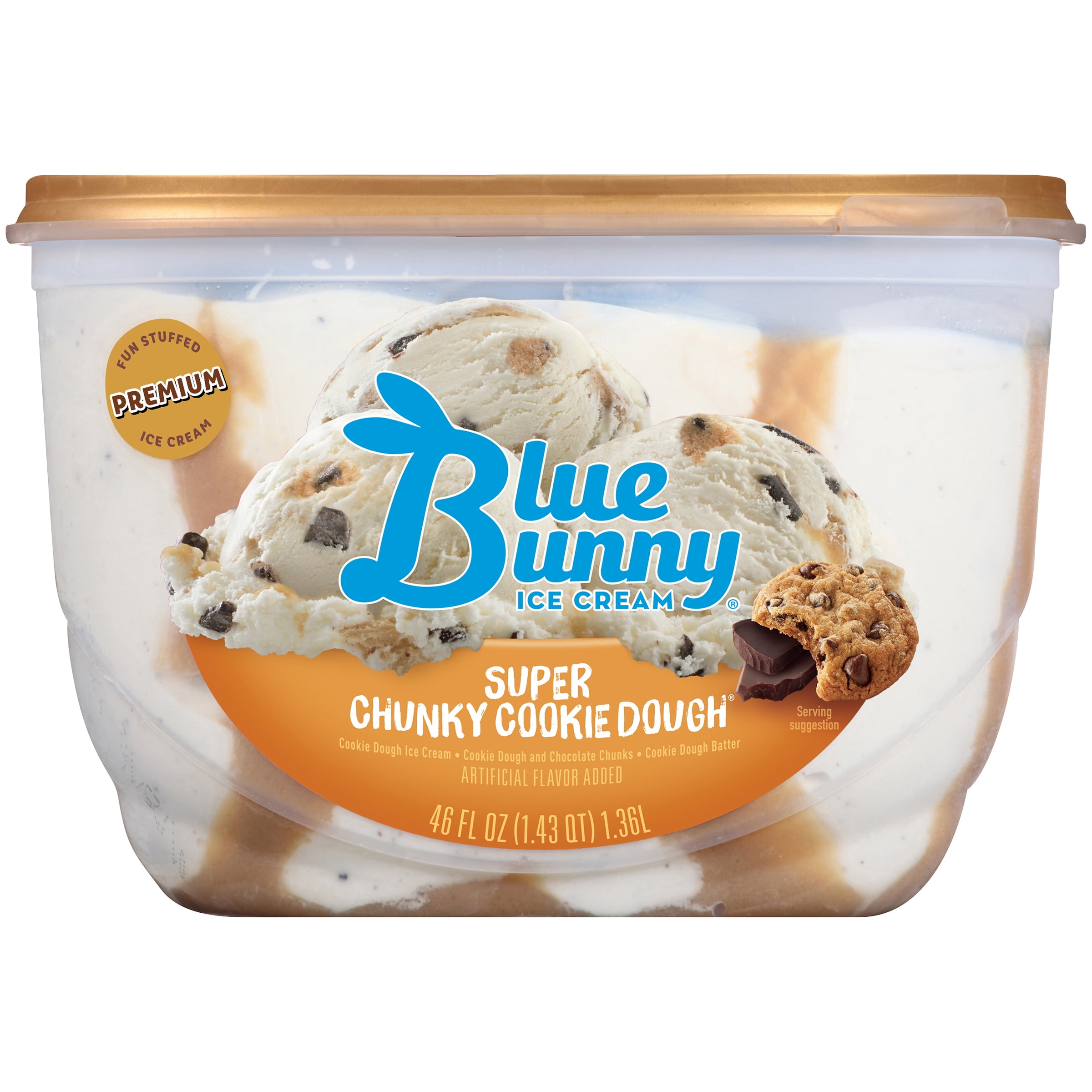 Blue Bunny Super Chunky Cookie Dough Ice Cream 46 fl oz - Walmart.com