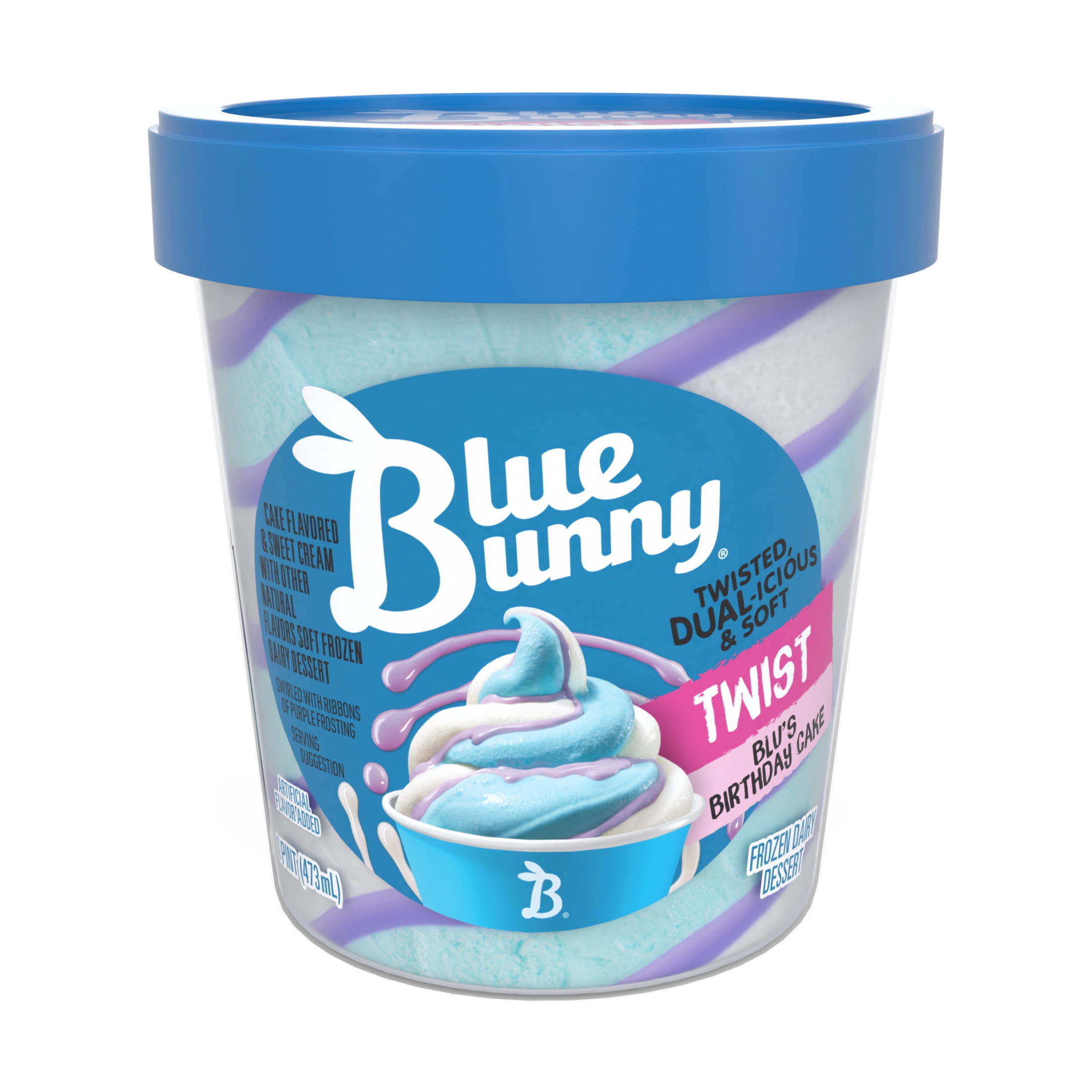 Blue Bunny Twist Blu's Birthday Cake, Sweet Cream Flavored Swirl Iced ...