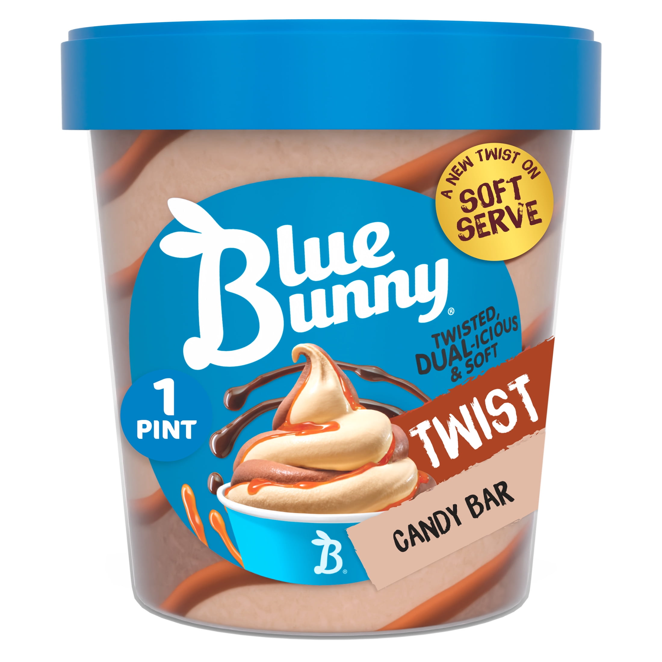 Blue Bunny Twist Candy Bar, Peanut Butter Chocolate with Caramel Swirl ...