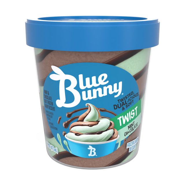 Blue Bunny Twist Mint Chocolate Swirl Frozen Dessert 16 Fl Oz Pint