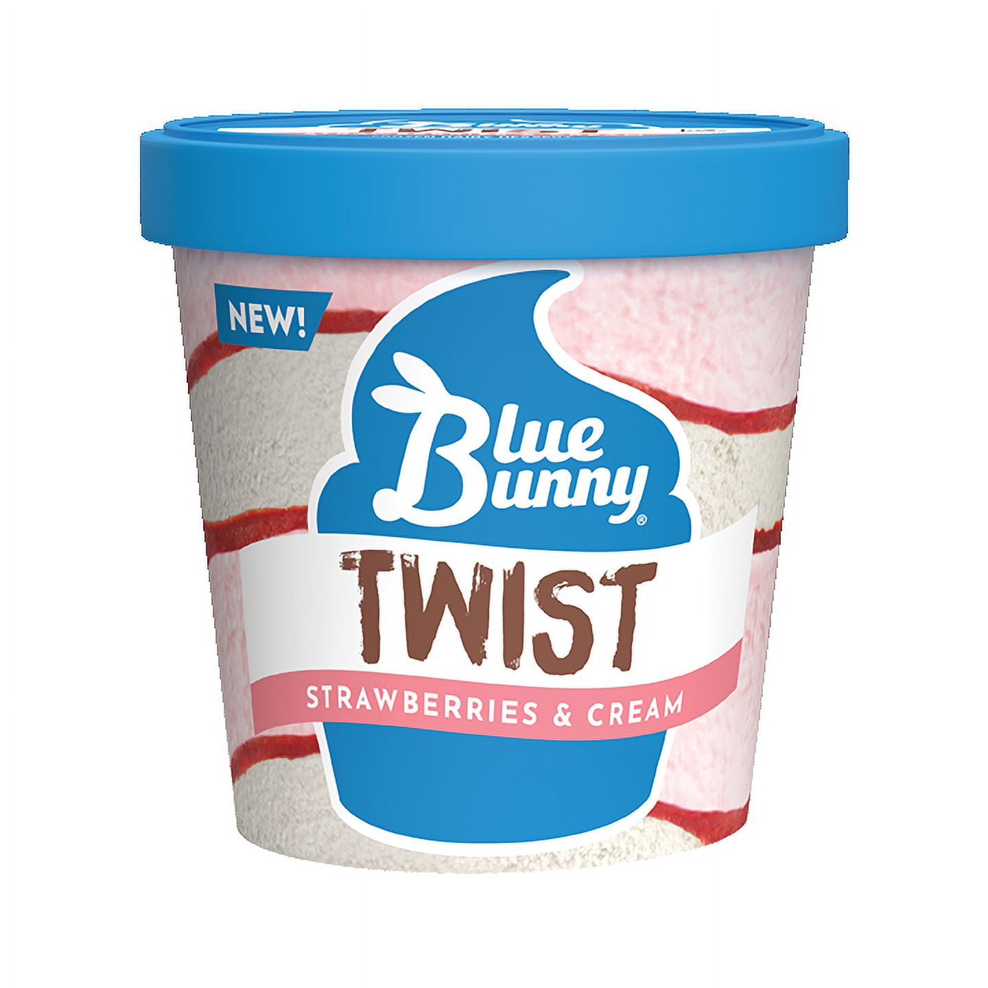 Blue Bunny Twist Strawberries & Cream Frozen Dessert Pint, 16 fl oz ...