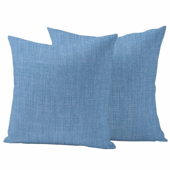 Blue Burlap Texture Outdoor Pillow Covers 24"x24" Set of 2, Waterproof ...