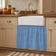 Blue Burlap Texture Small Cabinet Curtains 10.8"W x 13.4"L, Farmhouse ...