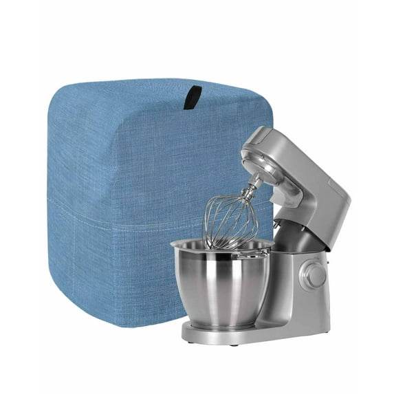 Blue Burlap Texture Stand Mixer Dust Cover with Storage Pocket ...