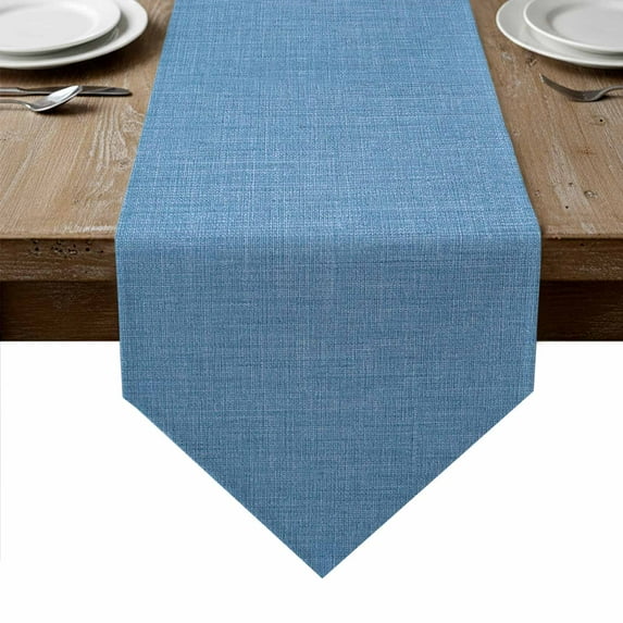 Blue Burlap Texture Table Runner Linen Burlap Table Runner 60 Inches ...