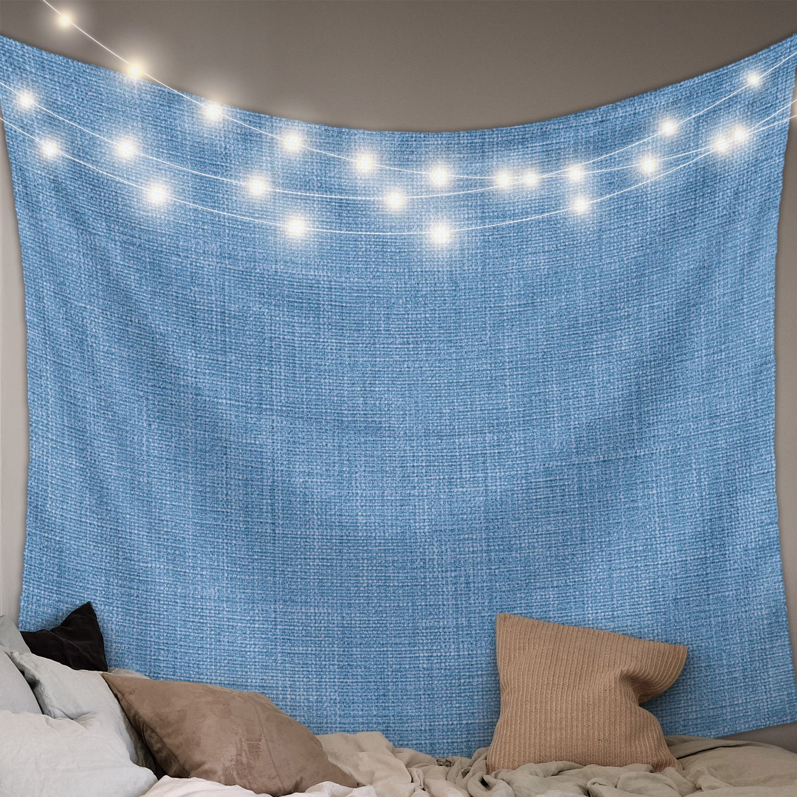 Blue Burlap Texture Tapestry for Bedroom Wall Hanging Tapestry ...