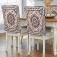 Blue Burnt Orange Boho Chair Back Covers, Antique Southwestern Ethnic ...