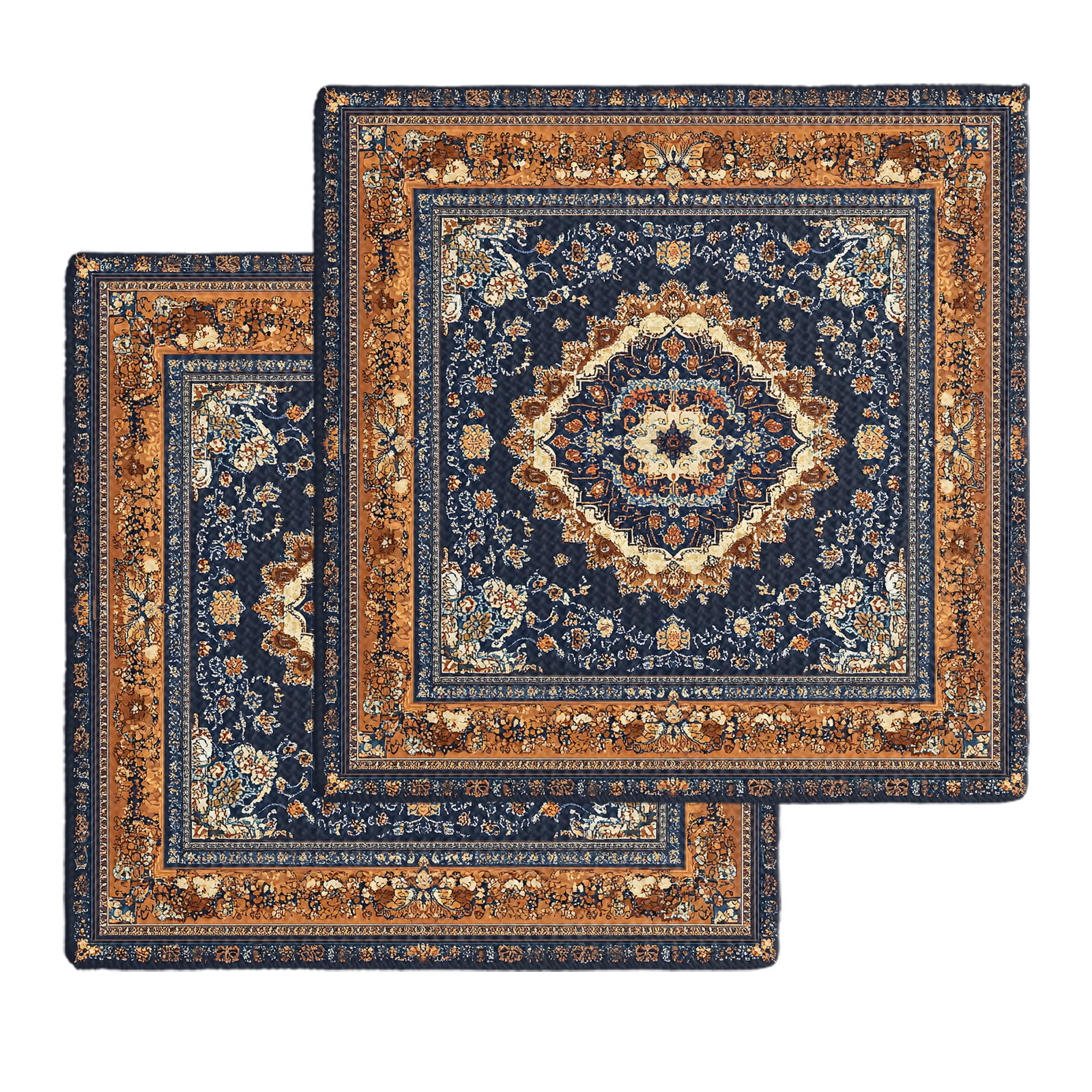 Blue Burnt Orange Boho Kitchen Dish Towels for Drying Dishes Set of 2 ...