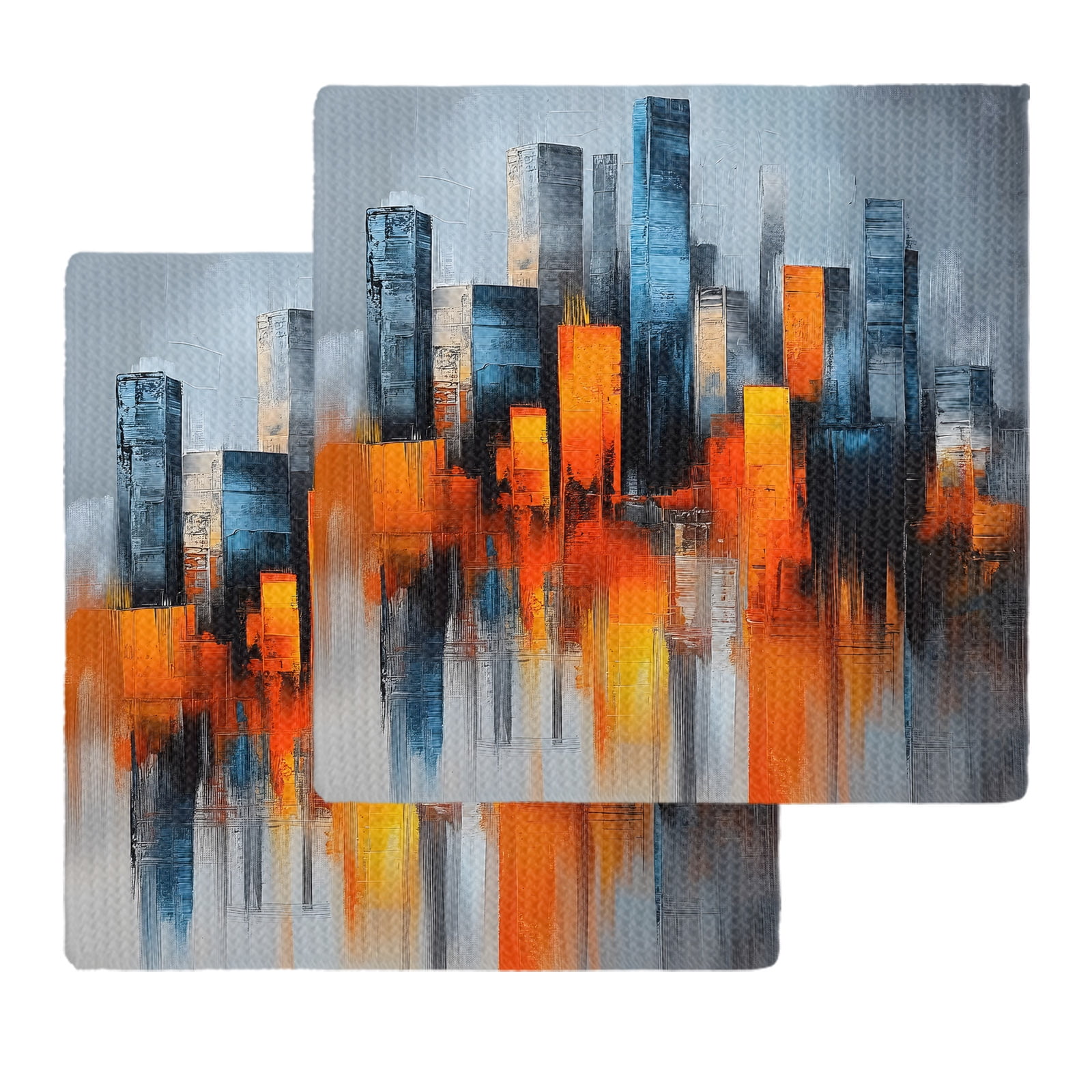 Blue Burnt Orange Kitchen Dish Towels for Drying Dishes Set of 2 ...