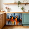 Blue Burnt Orange Small Sink Skirt 10"Wx11"L,Dustproof Under Sink ...