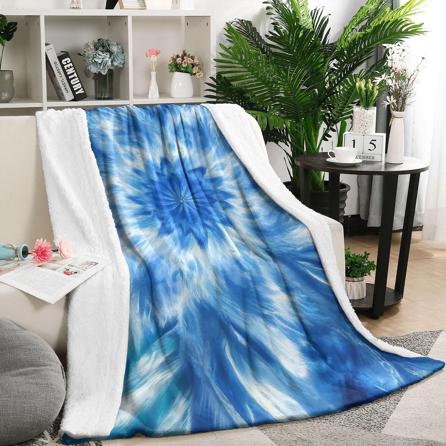 Blue Burst Pattern Blanket,Comfortable Soft Flannel Throw Blanket,All ...