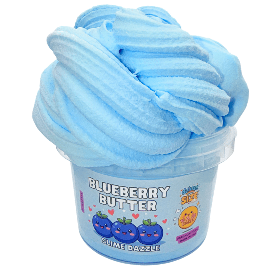 Blue Butter Slime Bucket 16 Fl Oz Non Sticky Beginner Friendly Slime ...