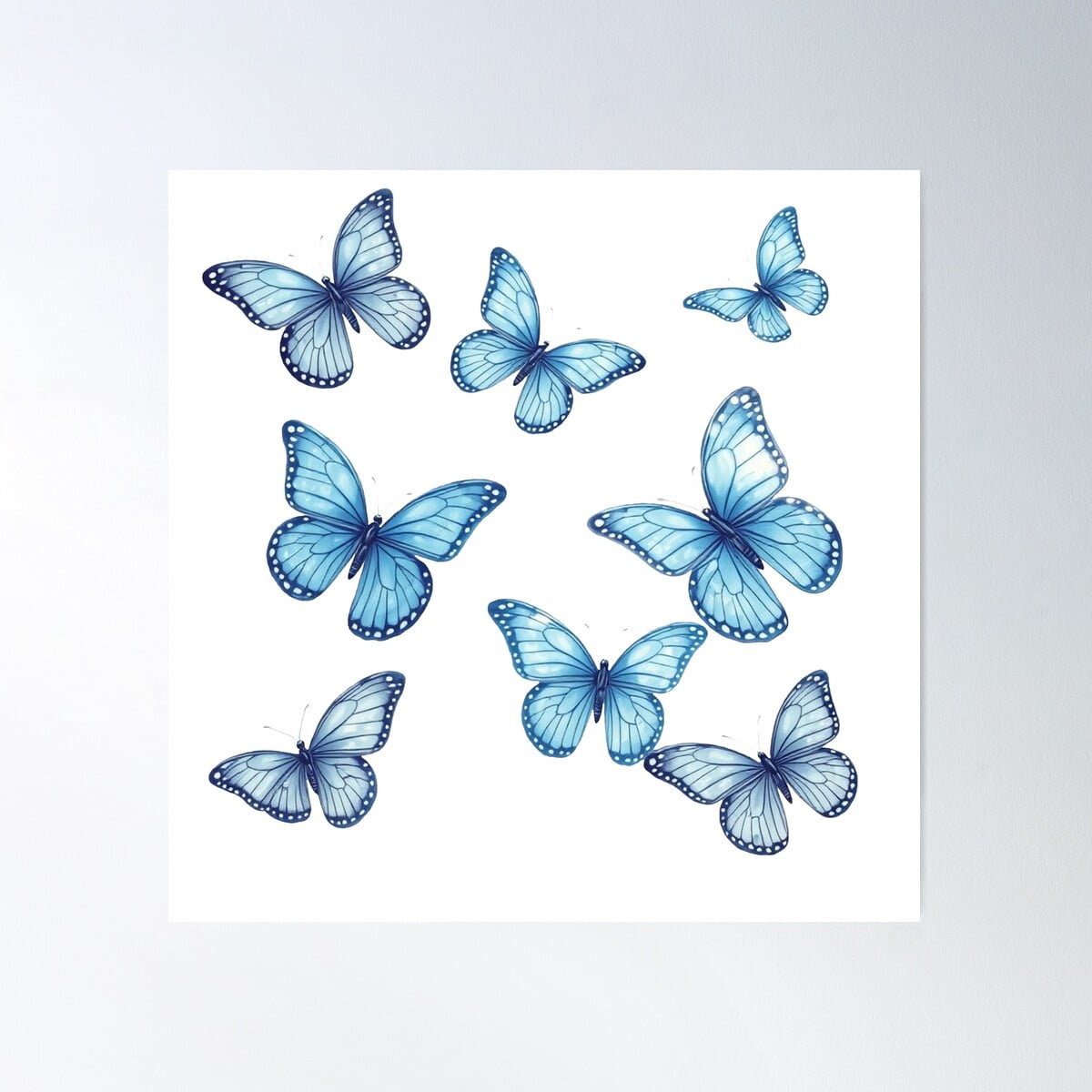 Blue Butterflies Aesthetic – Elegant Butterfly Design For Stickers ...