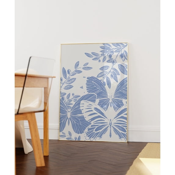 Blue Butterflies Floral Angelcore Girly Butterfly Nursery Dorm Room ...
