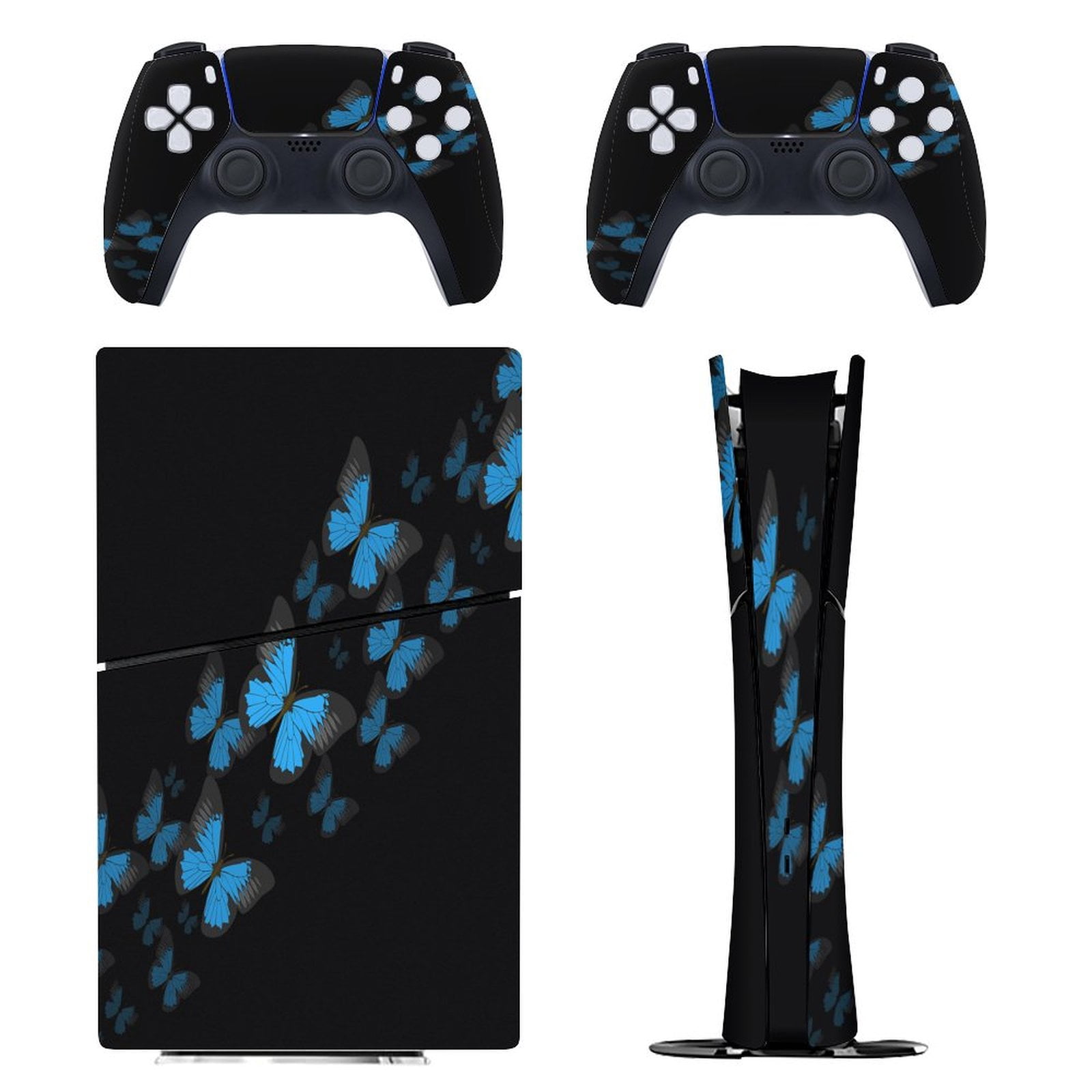 Blue Butterflies PS5/PS5 Slim Digital Disc Skin Sticker For Console And ...
