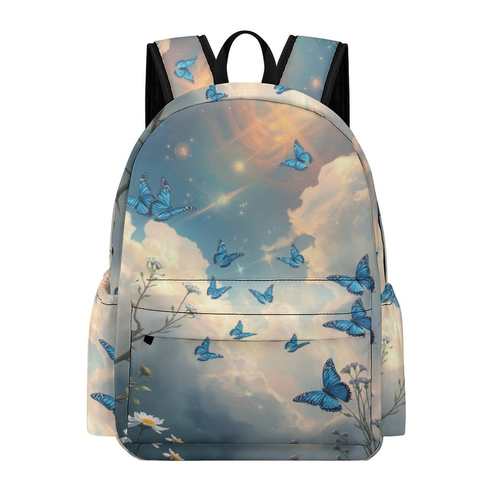 Blue Butterflies Sky Flowers Backpacks Women Men Bookbag Casual School ...
