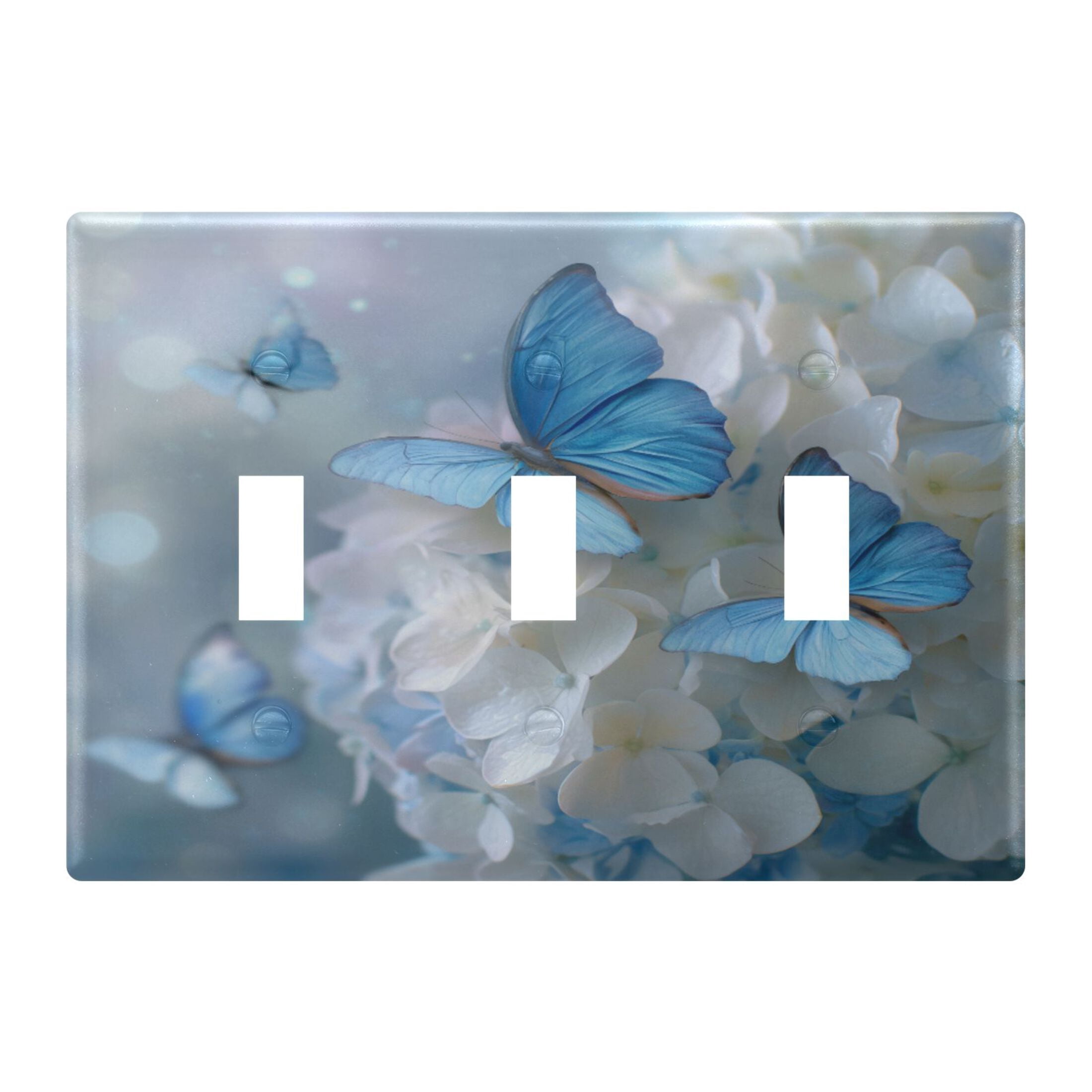 Blue Butterflies Stop on White Flowers Light Switch Cover Electrical ...