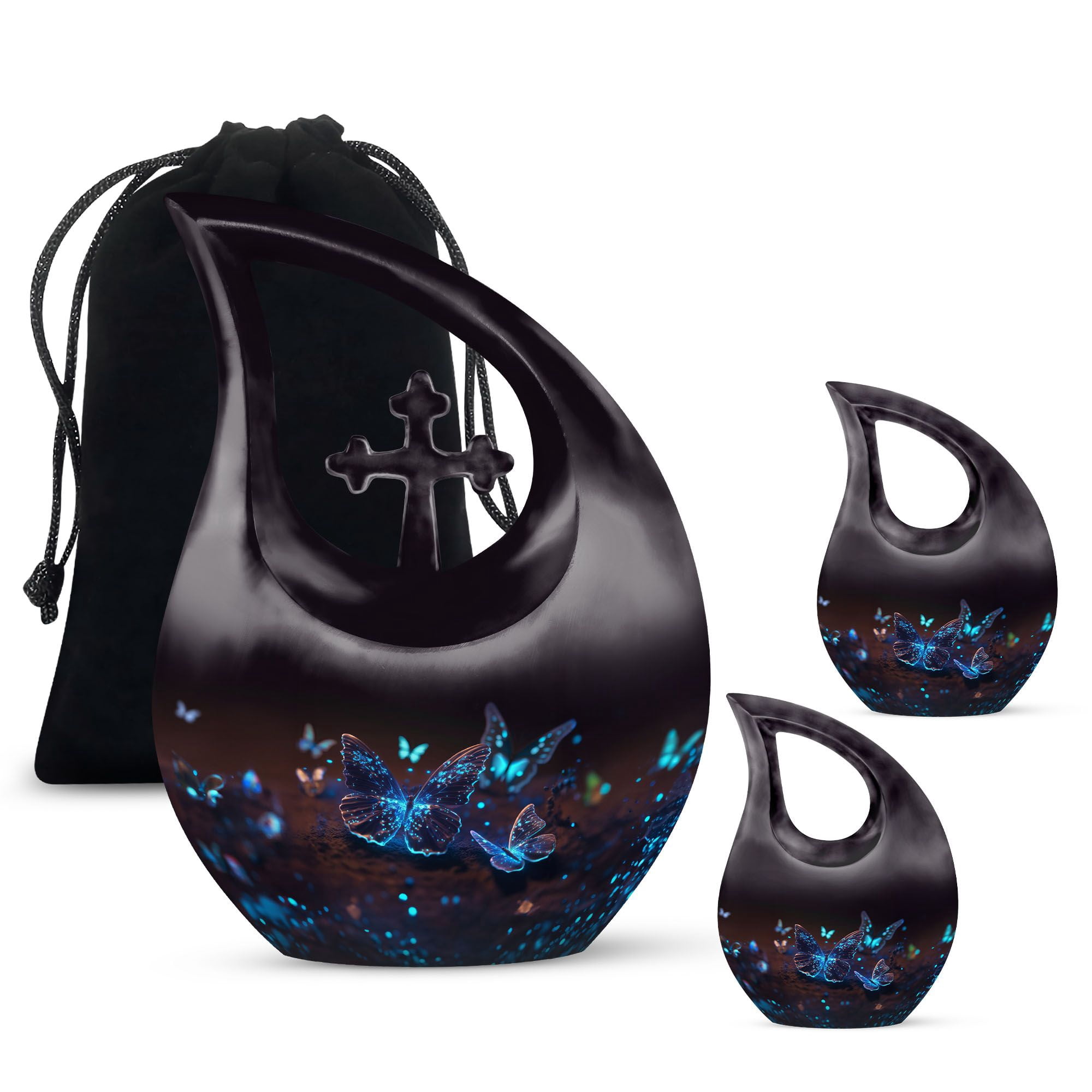 Blue Butterflies Urn - Urn For Ashes Adult Male - Cremation Urn Human ...
