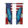 Blue Butterfly Blackout Curtains for Bedroom Living Room, American Flag ...