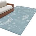 Blue Butterfly Botanical Area Rug 3x5 Washable Rug Non Slip Summer ...