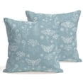 Blue Butterfly Botanical Throw Pillow Covers 20 x 20 Inch Pillow Covers ...
