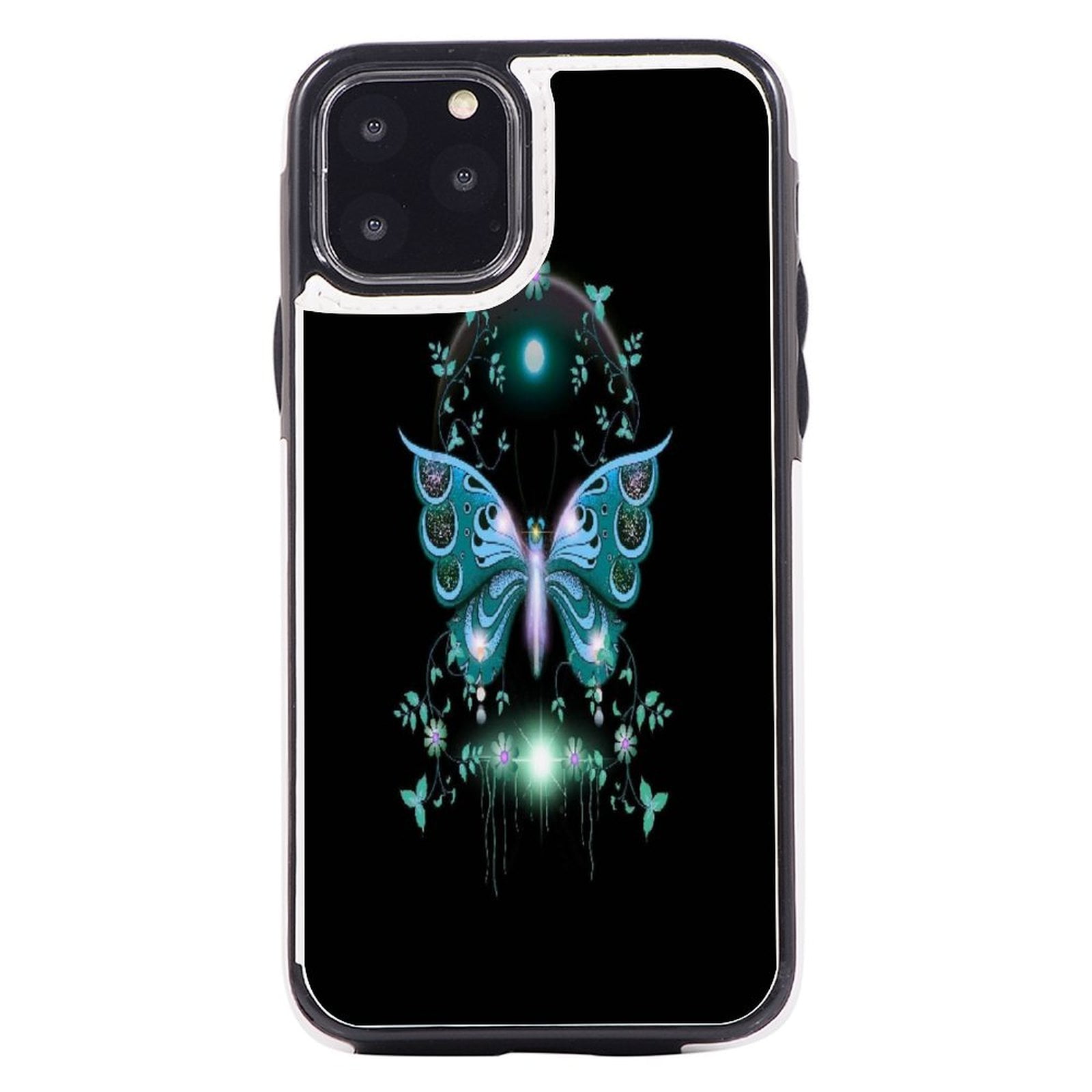 Blue Butterfly Checkerboard Leather Wallet Case for iPhone 16 15 14 13 12 11 Pro Max Wallet Case ...