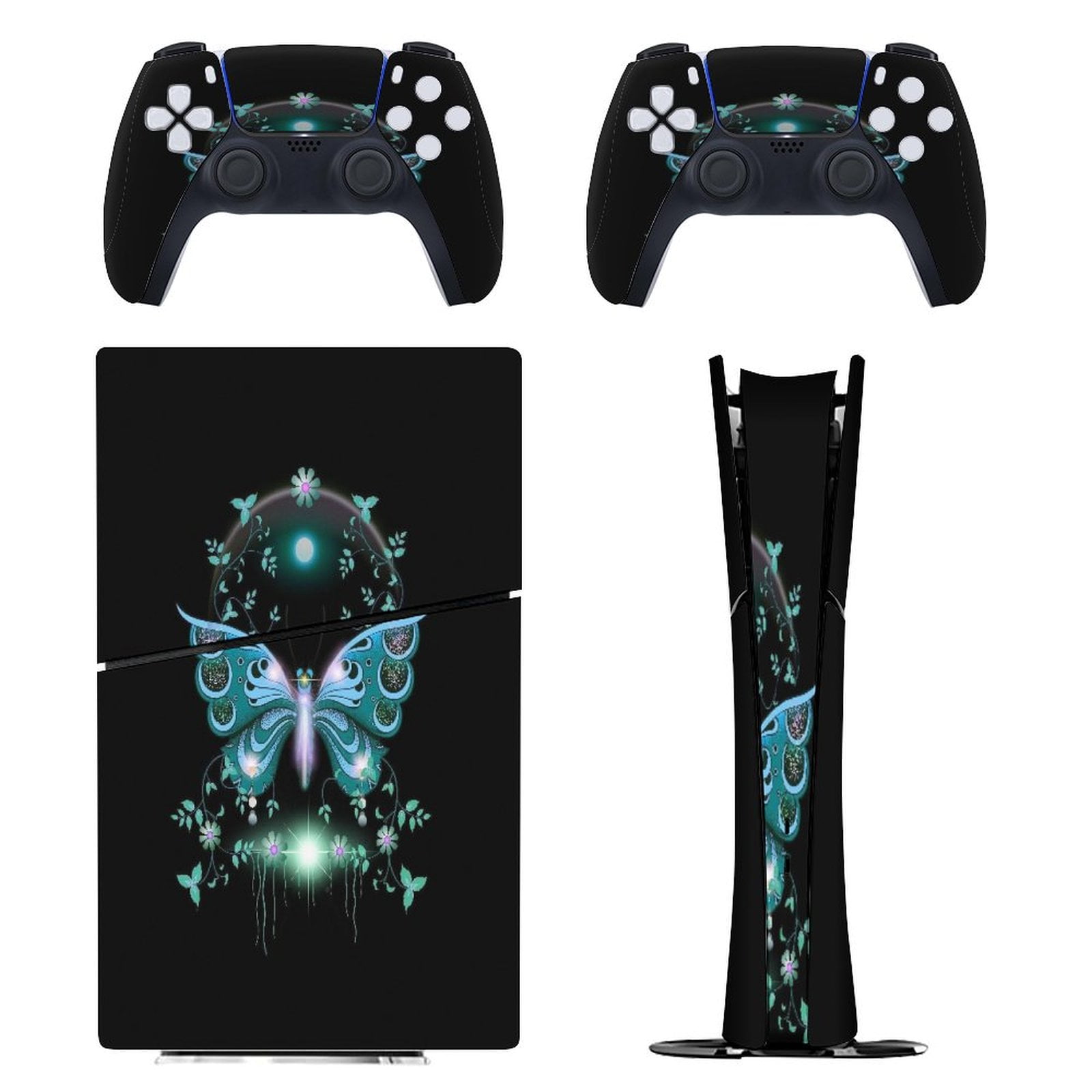 Blue Butterfly Checkerboard PS5/PS5 Pro/PS5 Slim Digital Disc Skin ...