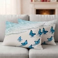 Blue Butterfly Coastal Outdoor Waterproof Throw Pillow Covers 20x12 Set ...