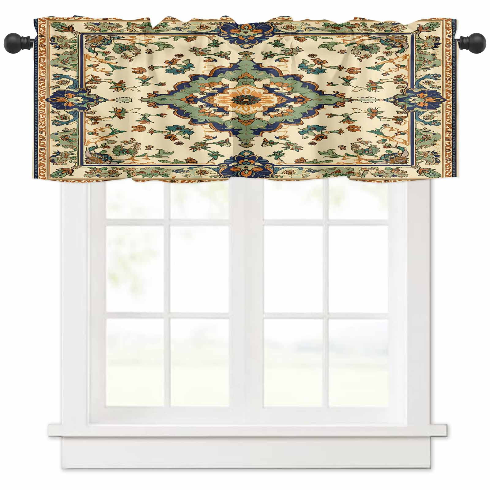 Blue Butterfly Coastal Valances for Windows Farmhouse Kitchen Curtains ...