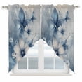 Blue Butterfly Flower Swag Curtain Valance for Window 2 Panels Country ...